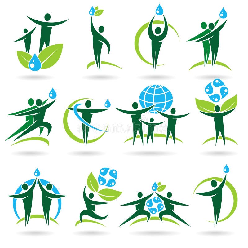 Water Collection Ecology Icons and Elements Stock Vector - Illustration ...