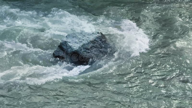 The Water Collide Forcefully with a Massive Stone, the Beas River Stock ...