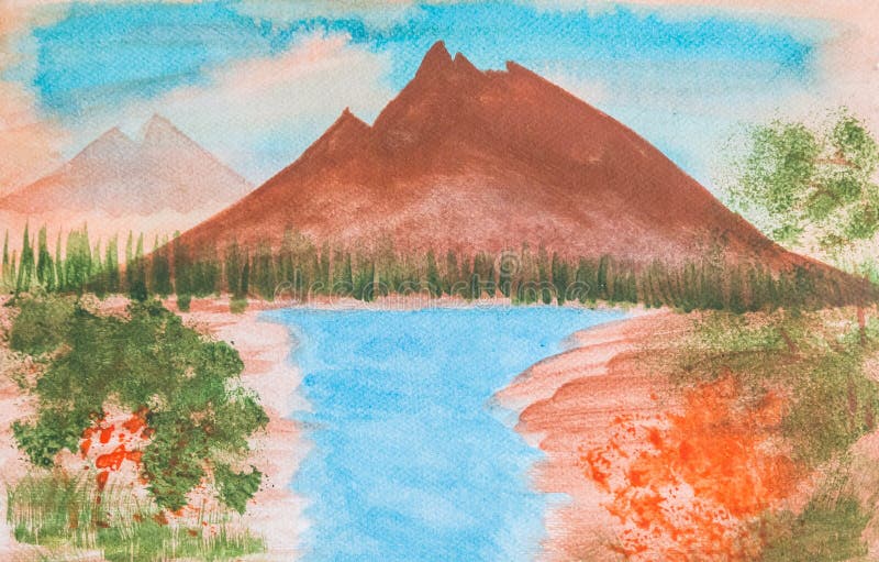 Water color art on paper stock image. Image of graphic - 193464481