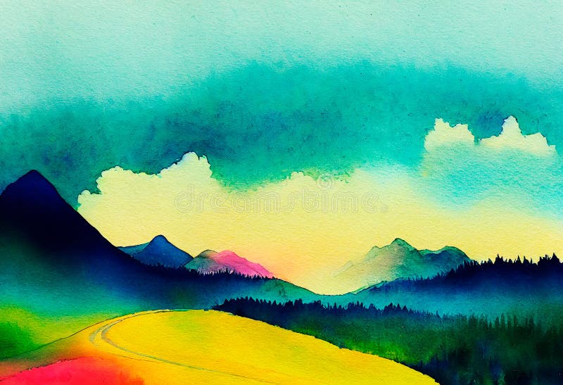 Water Color Background Abstract Art Hand Paint Stock Illustration ...