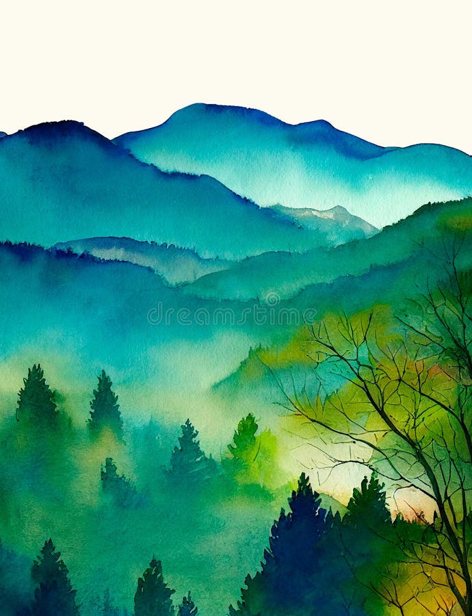 Water Color Background Abstract Art Hand Paint. Stock Illustration ...