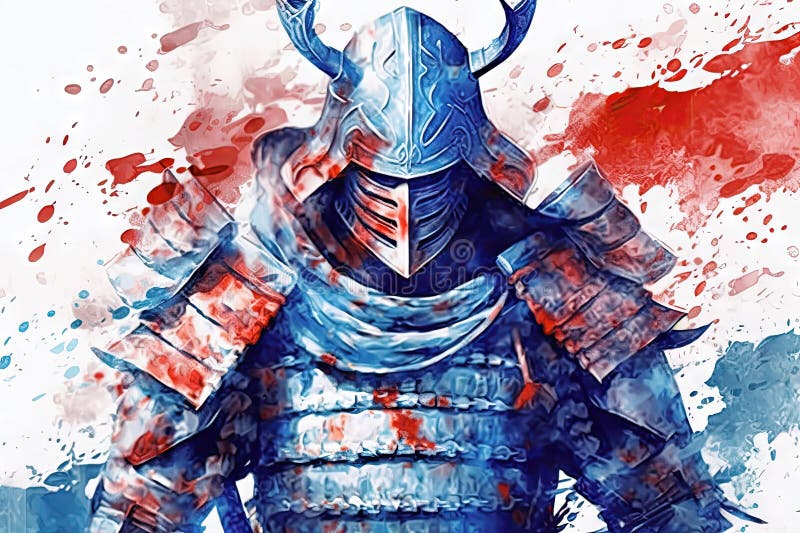 Water Color Illustration of Samurai Warrior Stock Illustration ...