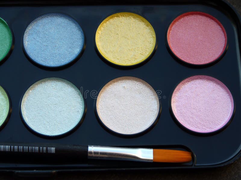 Water Color Nacreous Paints Stock Photo - Image of palette, education ...