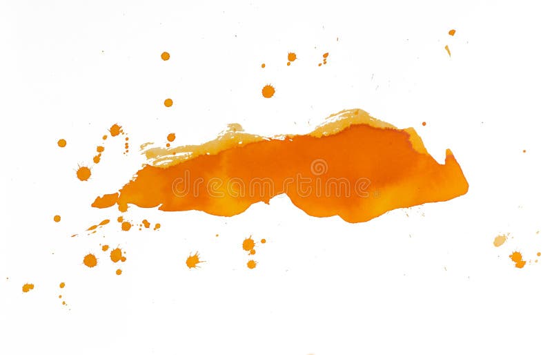 Water Color Orange Splashes, Orange Paint Splash Stock Illustration ...