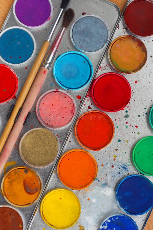 Water color paint box stock image. Image of creative - 46864971