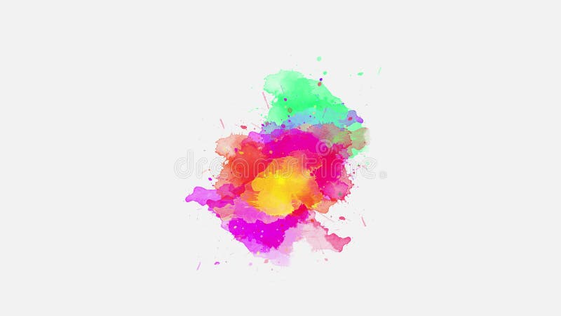Water Color Paint Brush Stroke Ink Splatters Transition Animation ...