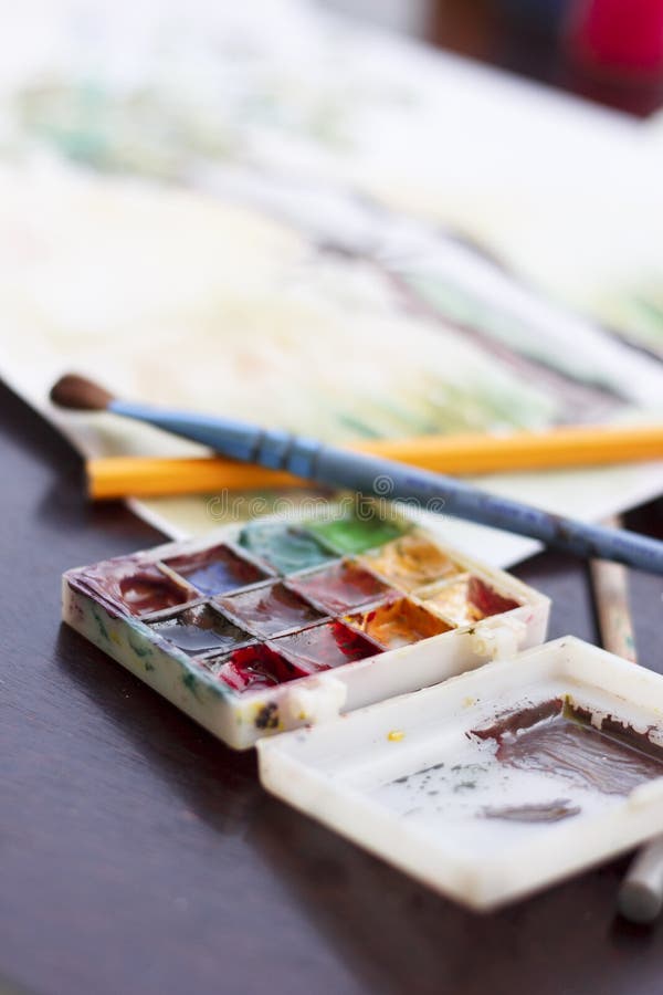 Water color paints stock photo. Image of painting, color - 50823558