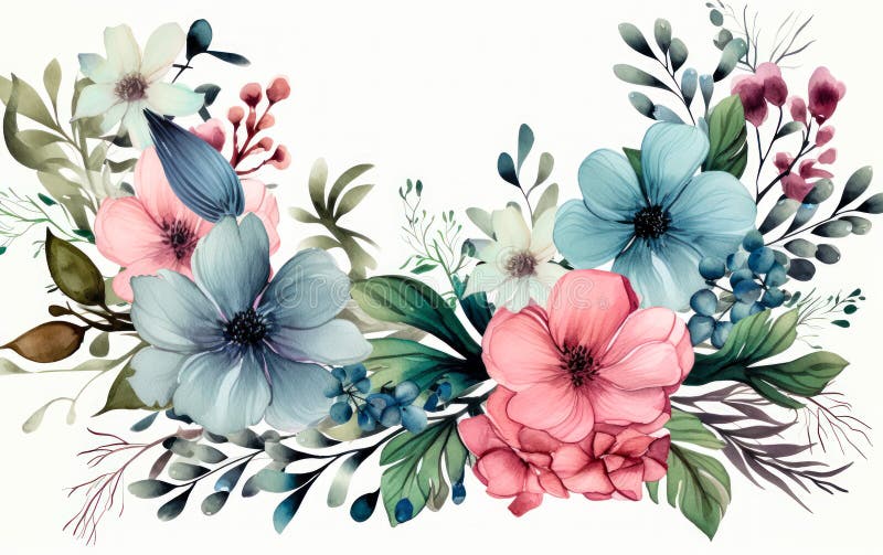 Water Color Pastel Flower and Bloom Wedding Decorative Perfect ...