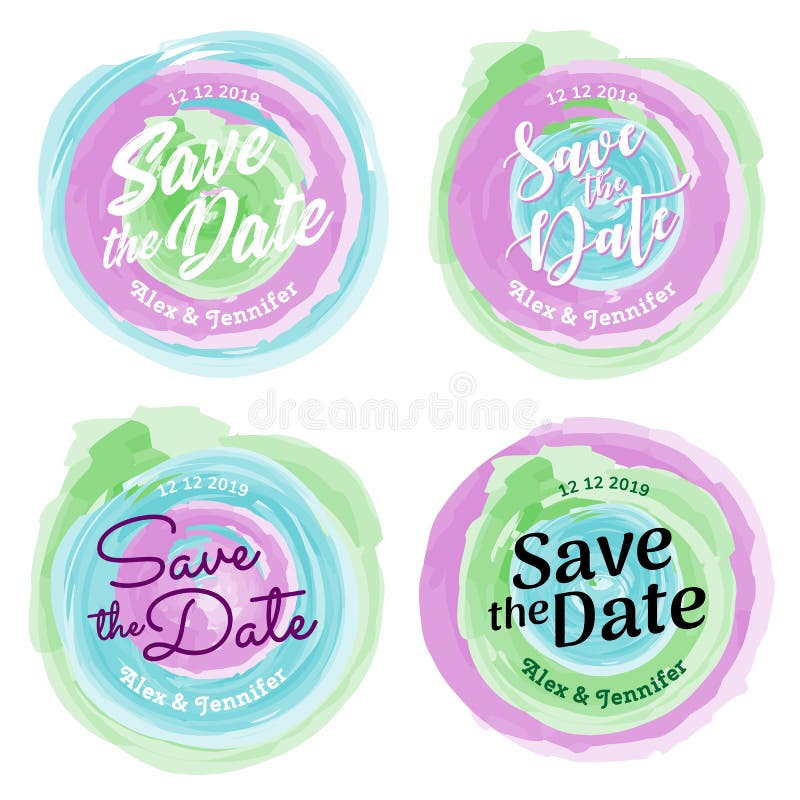 Water Color Save the Date Logo Templates for Wedding Planner Stock ...