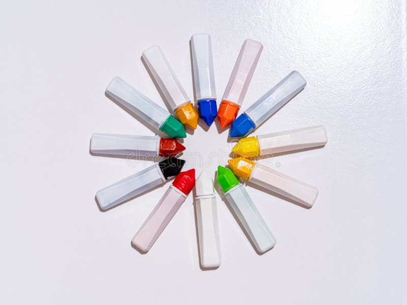 Water Color Tubes in Circle Arrangement Stock Image - Image of green ...