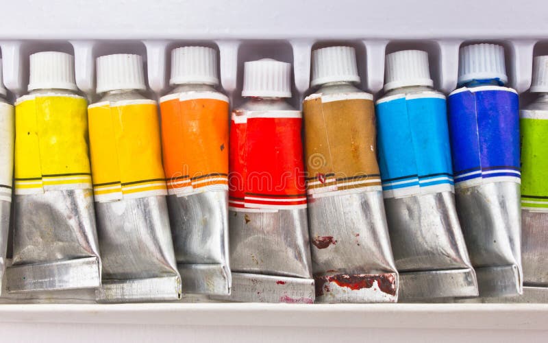 Water Color Tubes. stock image. Image of green, preschool - 33905481