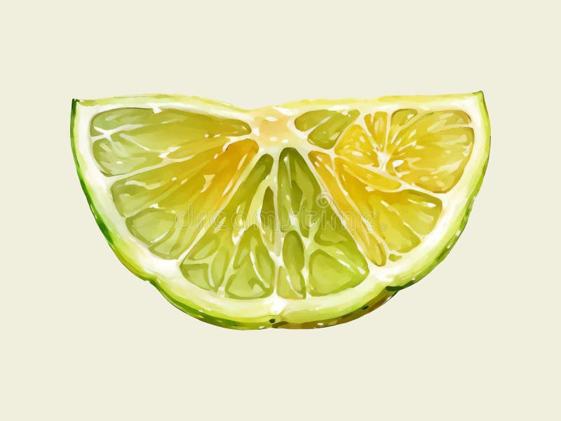 Water Color Vector Lime Slice Fuit Illustration Stock Vector ...
