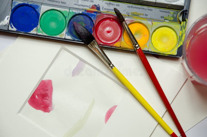Water colors stock image. Image of paintbox, watercolor - 49136111