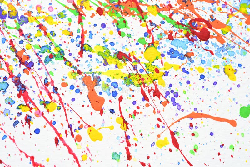 Water Colour Splash on White Paper, Colourful Art Design Stock Photo ...