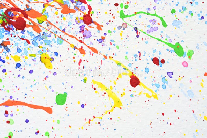 Water Colour Splash on White Paper, Colourful Art Design Stock ...