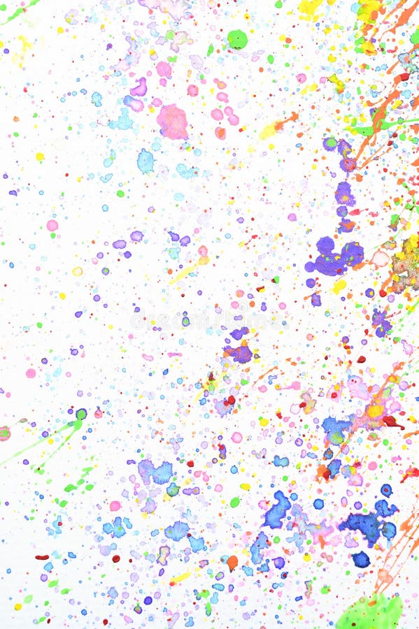 Water Colour Splash on White Paper, Colourful Art Design Stock Image ...