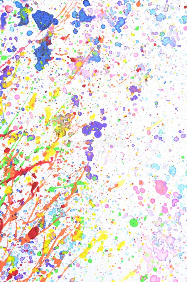 Water Colour Splash on White Paper, Colourful Art Design Stock ...