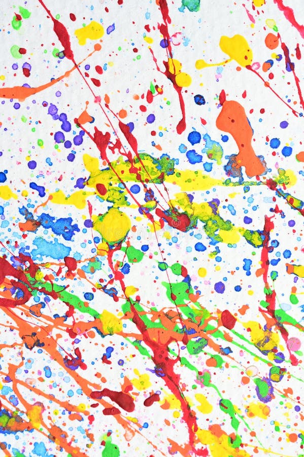 Water Colour Splash on White Paper, Colourful Art Design Stock Photo ...