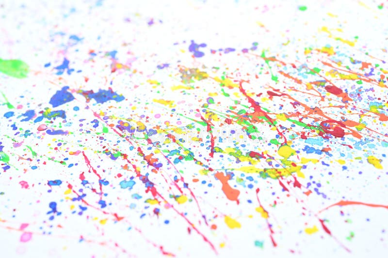 Water Colour Splash on White Paper, Colourful Art Design Stock Image ...