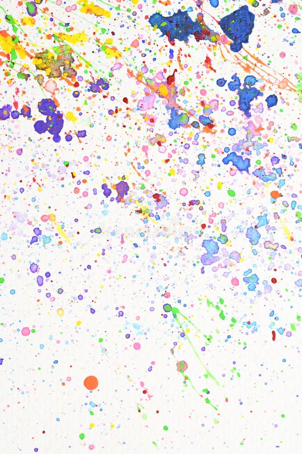 Water Colour Splash on White Paper, Colourful Art Design Stock Image ...