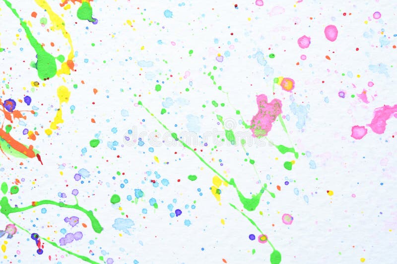 Water Colour Splash on White Paper, Colourful Art Design Stock Photo ...