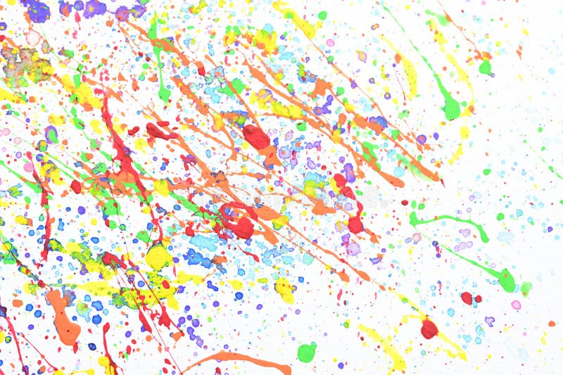 Water Colour Splash on White Paper, Colourful Art Design Stock Image ...