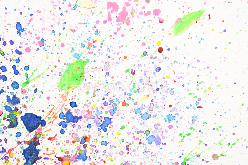 Water Colour Splash on White Paper, Colourful Art Design Stock Image ...