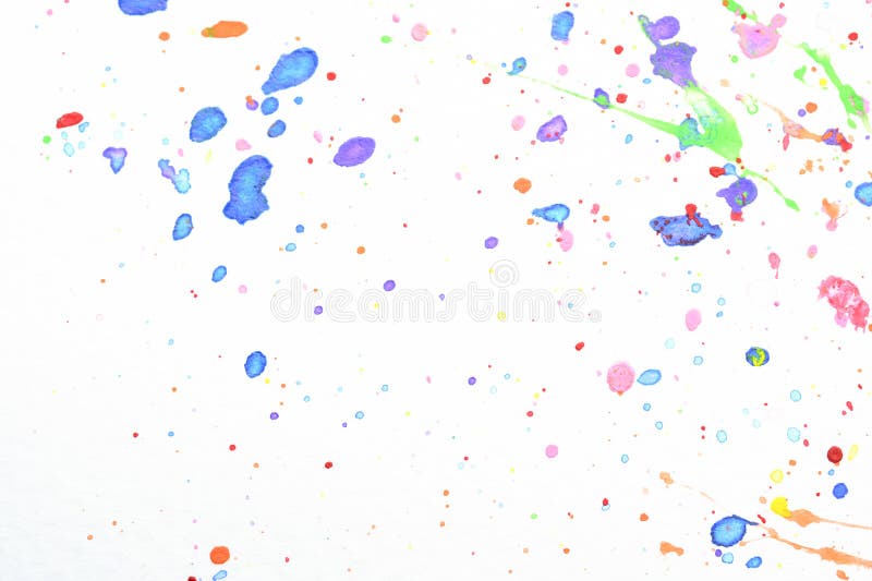 Water Colour Splash on White Paper, Colourful Art Design Stock ...