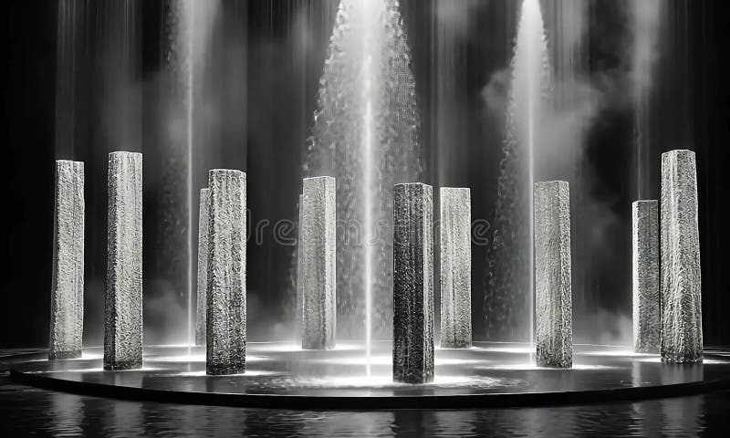Water Column Art Installation Stock Video - Video of industrial, silver ...