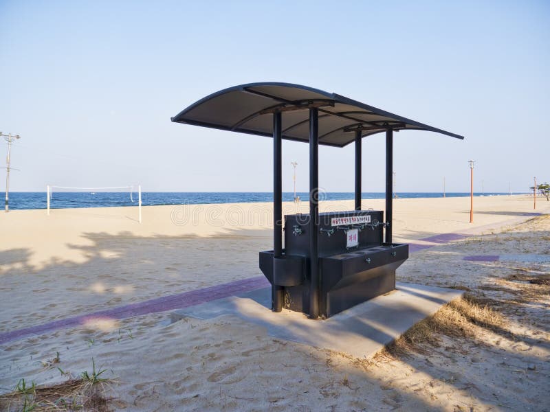 Water Column on the Beach of Yangyang City Stock Photo - Image of soft ...