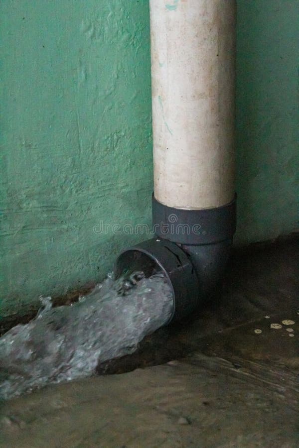 Water Coming Out of a Gutter Drain Pipe Stock Image - Image of sewer ...