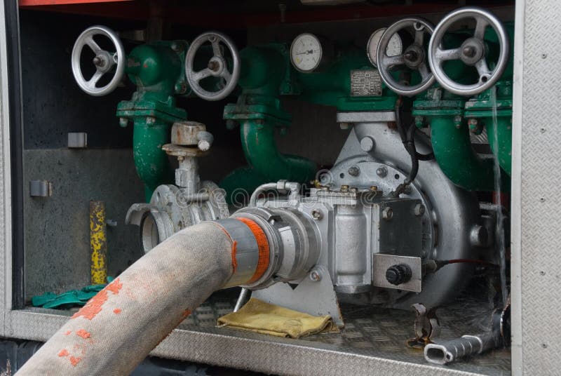 Water Compressor in Fire Brigade Vehicle Stock Image - Image of ...