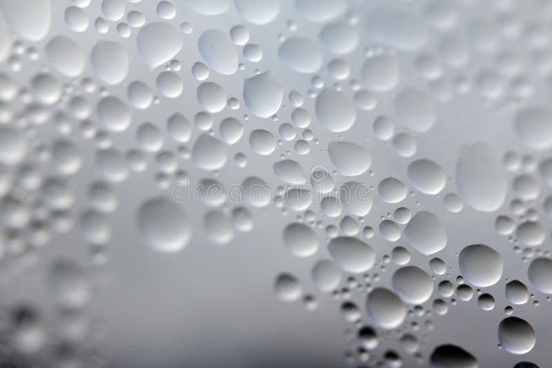 A Water Condensation Small Bubbles Moisture on a Glass Window Close Up ...