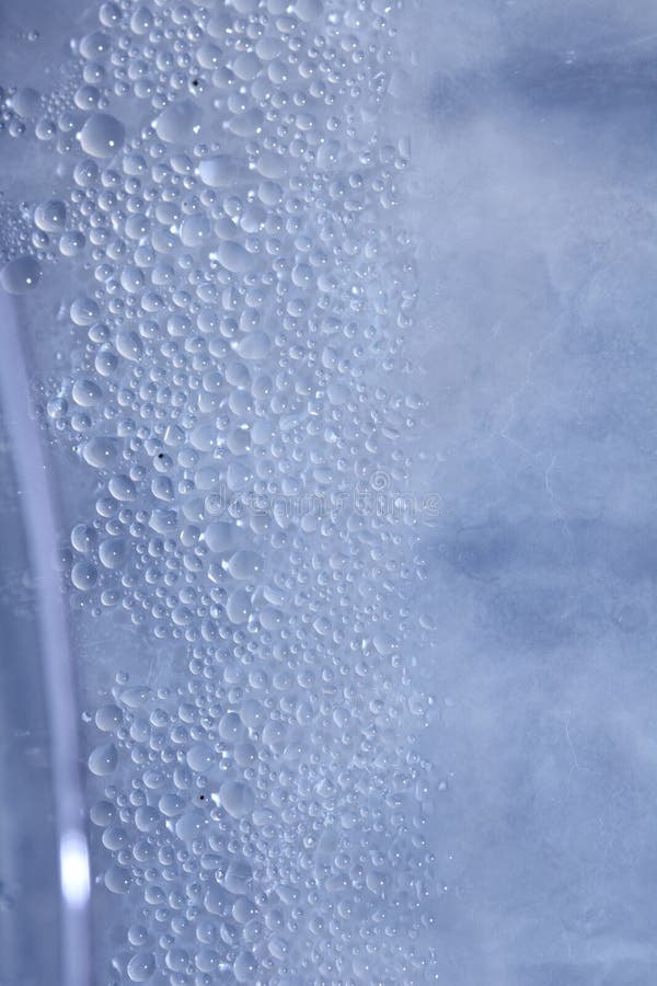 Water Condensation Small Bubbles Moisture on a Glass Window Close Up ...