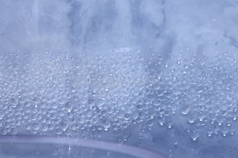 Water Condensation Small Bubbles Moisture on a Glass Window Close Up ...