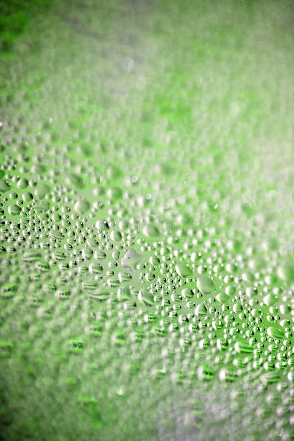 Water Condensation Small Bubbles Moisture on a Glass Window Close Up ...