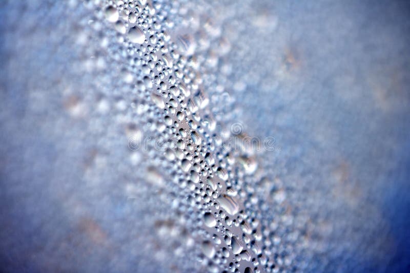 Water Condensation Small Bubbles Moisture on a Glass Window Close Up ...