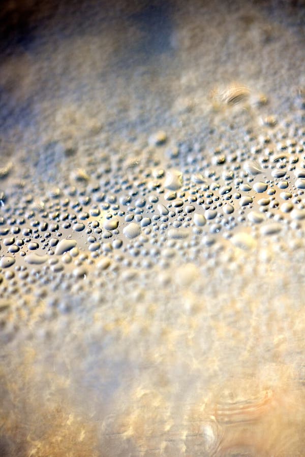 Water Condensation Small Bubbles Moisture on a Glass Window Close Up ...