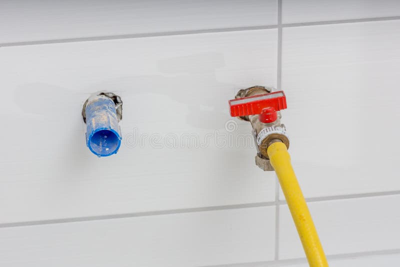 Water Connections in a New Bathroom Stock Image - Image of drain, home ...