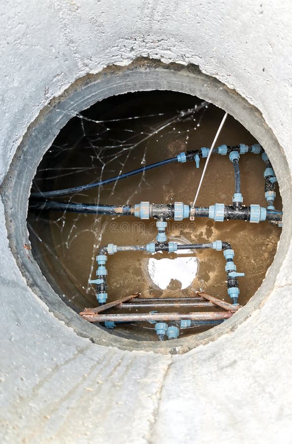Water Connections in the Well Header Stock Image - Image of wheel ...