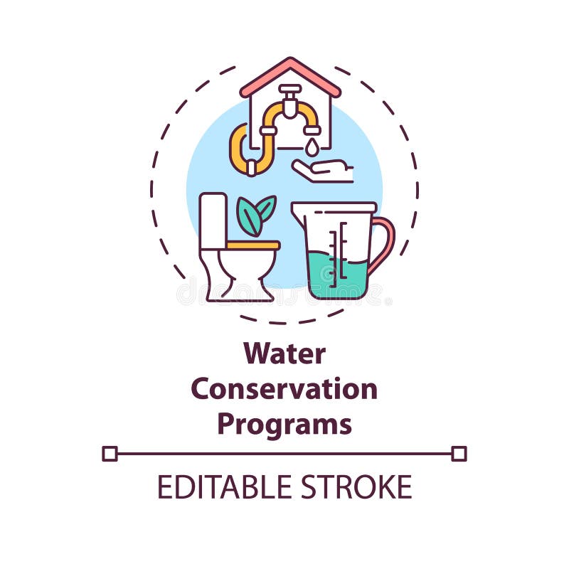 Water Conservation Programs Concept Icon Stock Vector - Illustration of ...