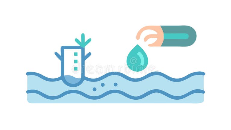 Water Conservation Purity: Hand with Water Drop Icon, Vector Design ...