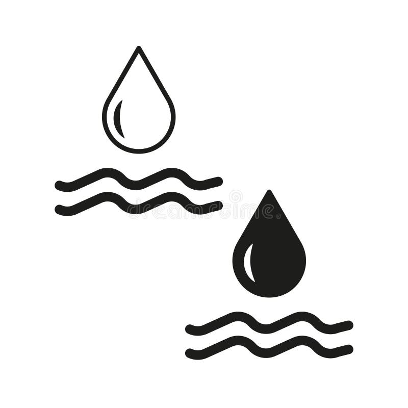 Water Conservation Symbol. Drop and Waves Icon. Vector Illustration ...