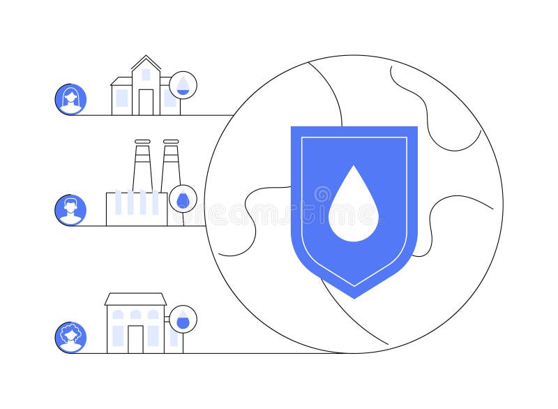 Water Consumption Abstract Concept Vector Illustration. Stock Vector ...