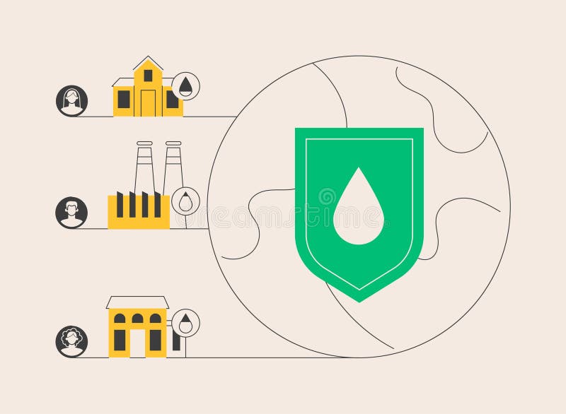 Water Consumption Abstract Concept Vector Illustration. Stock Vector ...