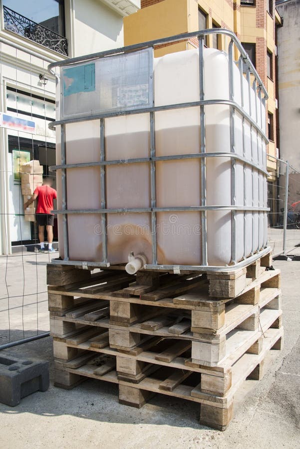 Water Container at the Construction Site Stock Photo - Image of helmet ...