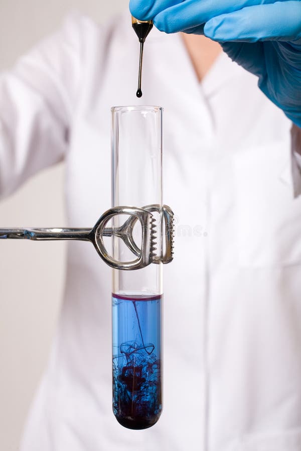 Water Contamination Test, Tube Witb Blue Liquid Stock Image - Image of ...