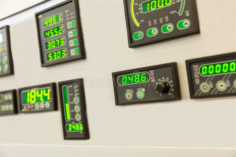 Water Control Panel, Display, Buttons and Switches Stock Image - Image ...