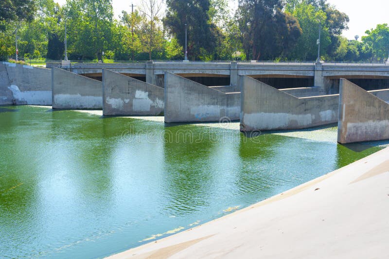 Water Control Structures on Los Angeles River in Elysian Valley Stock ...