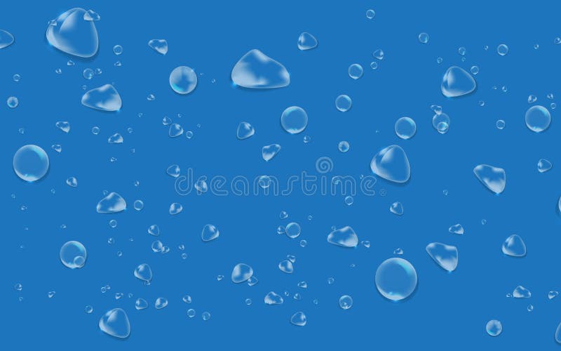 Water Drops with Reflections on Blue – Clear Liquid Background for ...